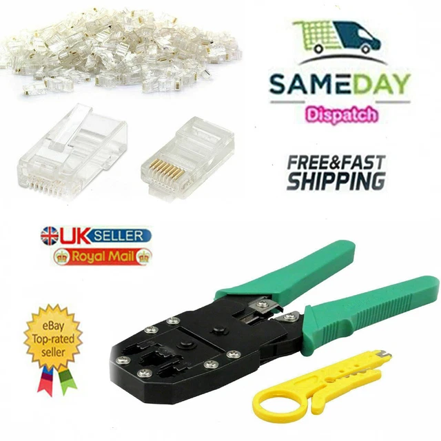 NETWORK LAN RJ45 CAT-5e CAT 6 ETHERNET CABLE CRIMPING STRIPPER TOOL ...