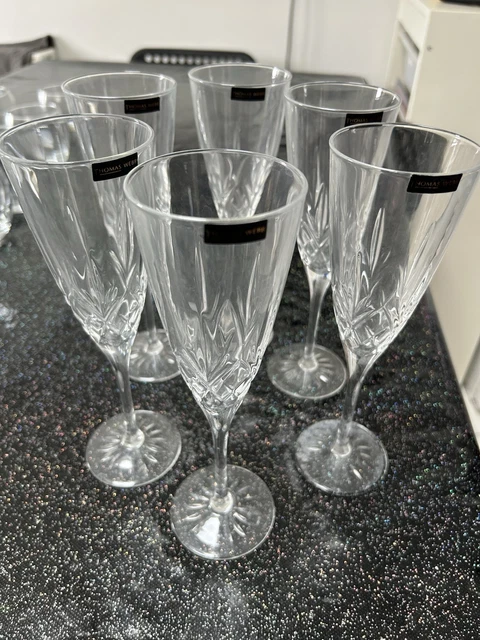 THOMAS WEBB CRYSTAL Champagne Glasses Set of 6 £52.72 - PicClick UK