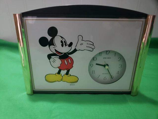 VINTAGE SEIKO MICKEY Mouse Desk Shelf Mantle Clock Japan Disneyana ...