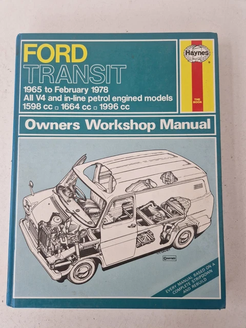 FORD TRANSIT MK1 Haynes Manual 1965 to Feb 1978 Petrol V4 1598cc 1664cc ...