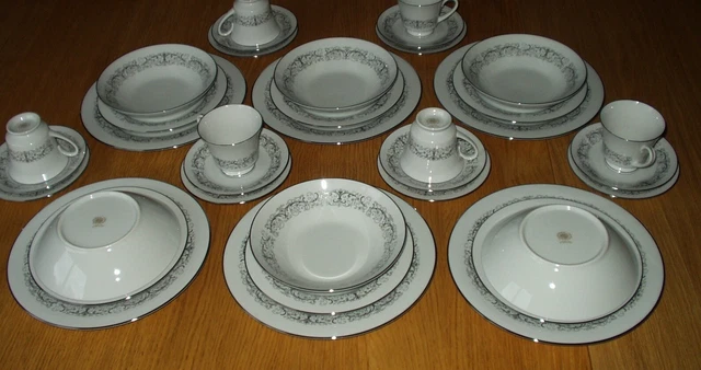RC NORITAKE TEA & Dinner Set 36 Pcs Trellis Pattern #484 OG Box - Retro ...