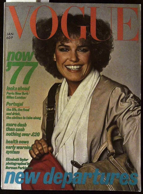 VOGUE UK 01/1977 CLAIRE BERESFORD by BARRY LATEGAN Elizabeth Taylor ...