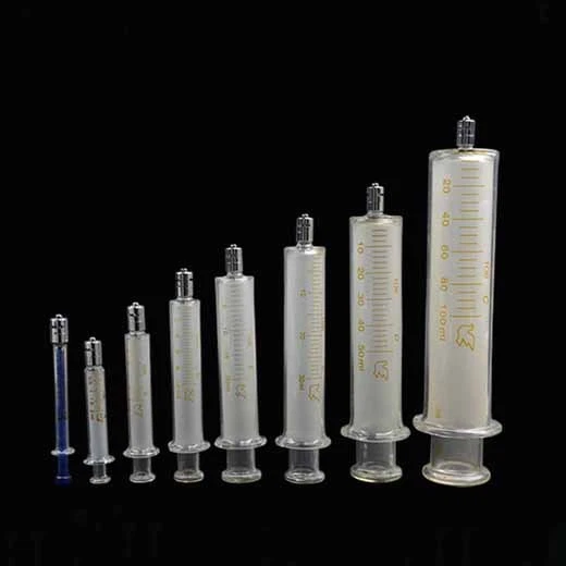GLASSWARE GLASS SYRINGES Injector Reusable 1-100ml Chemistry Laboratory ...