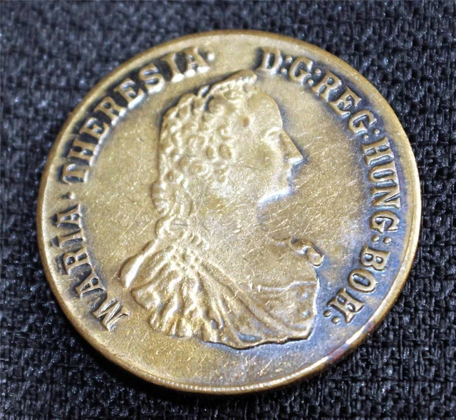 VINTAGE AUSTRIAN MARIA THERESIA Copper Thaler Taler Coin Button £28.82 ...