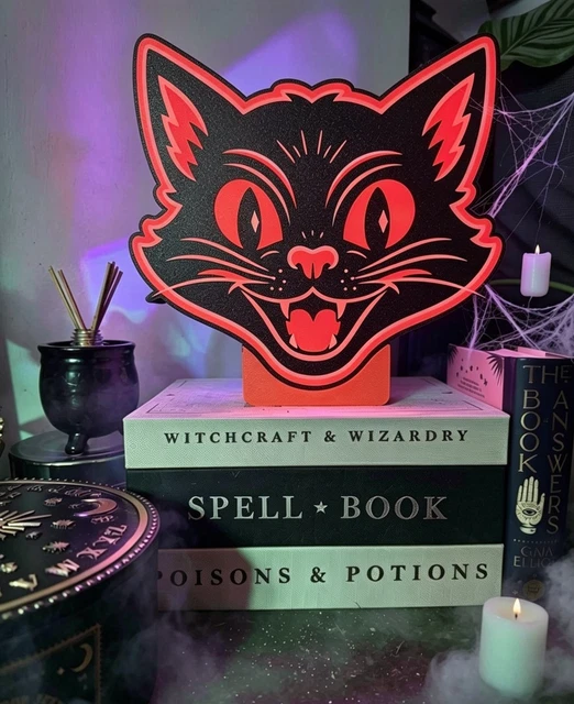 VINTAGE STYLE (1950S) Halloween Cat Light Box -Summerween, Gothic ...