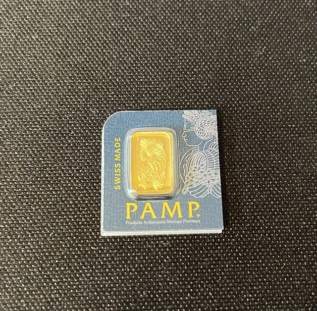 PAMP GOLD BAR 1g One Gram Pure Gold 24 ct .999 Bullion Fortuna Design ...