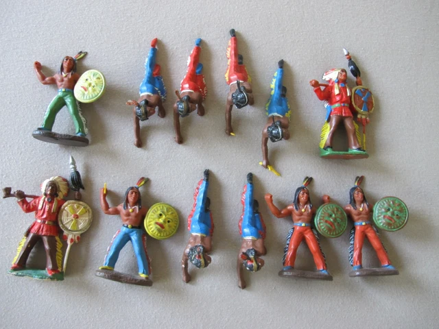 DDR 12 ALTE Gummi INDIANER COWBOY Wildwest Greiner Spielzeug kein ...