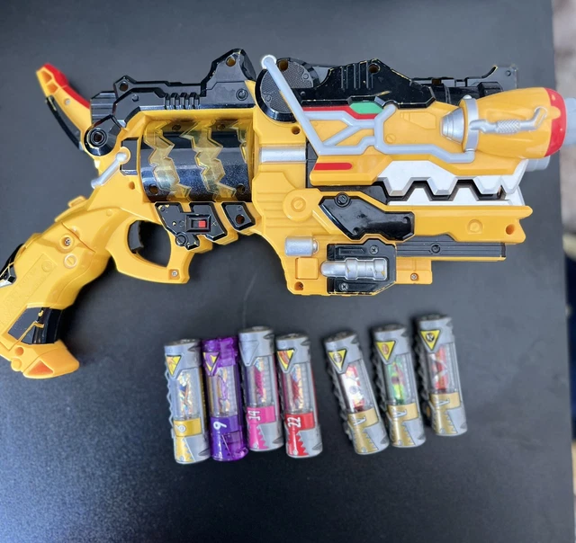 POWER RANGERS DX Dino Charge Yellow Kyoryuger Morpher Gun + 7 Chargers ...