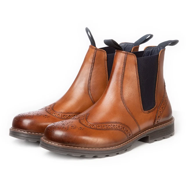 MEN'S BROGUE MARKET Boots Smart Leather Ankle Chelsea Boot Rydale in ...