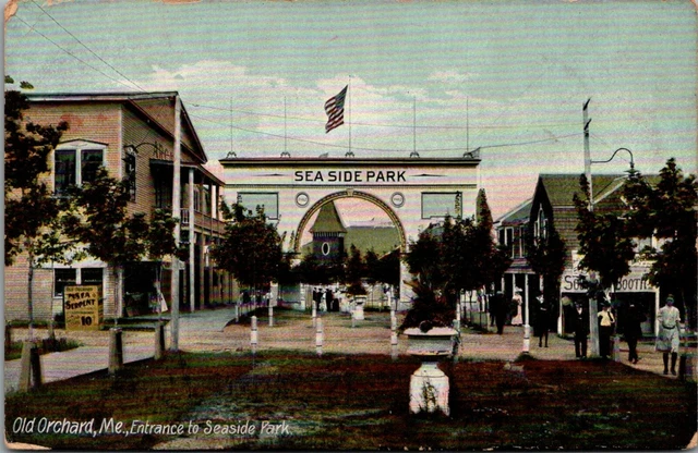 OLD ORCHARD MAINE ~ entrée du parc en bord de mer ~ serpent de mer 10c ...