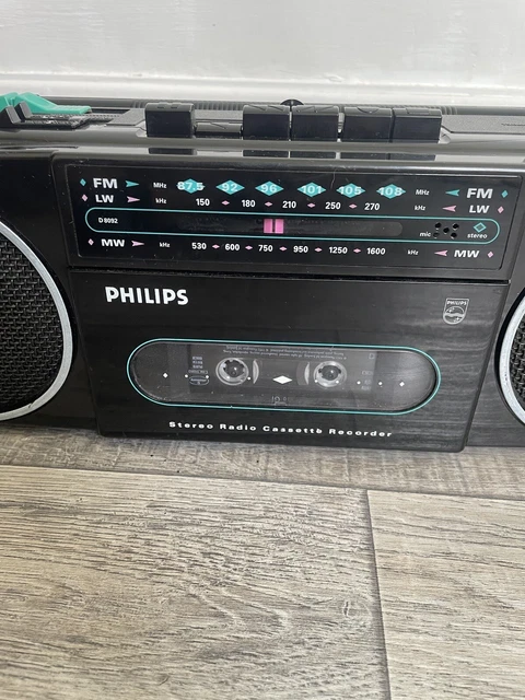 PHILIPS STEREO RADIO Cassette Recorder FM LW MW D 8092/35 Boom Box ...