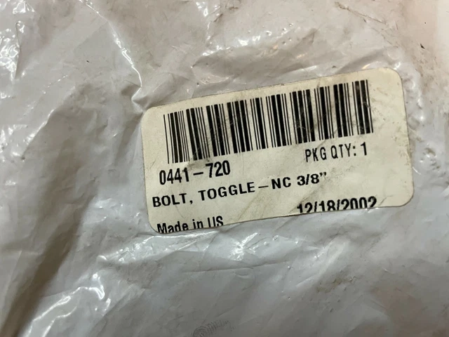 ARCTIC CAT NOS NC 3/8" TOGGLE BOLT 0441-720 QTY1 t068 $7.97 - PicClick CA