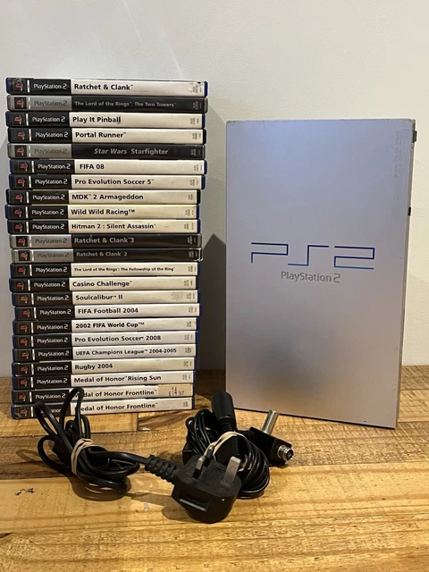 SONY PLAYSTATION 2 Console SCPH-39003 (silver) Bundle PS2, leads & 23 ...