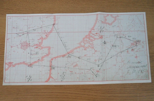 RAF (NO5 SQUADRON) NAVIGATION CHART FOR THE RAID ON GELSENKIRCHEN 5th ...