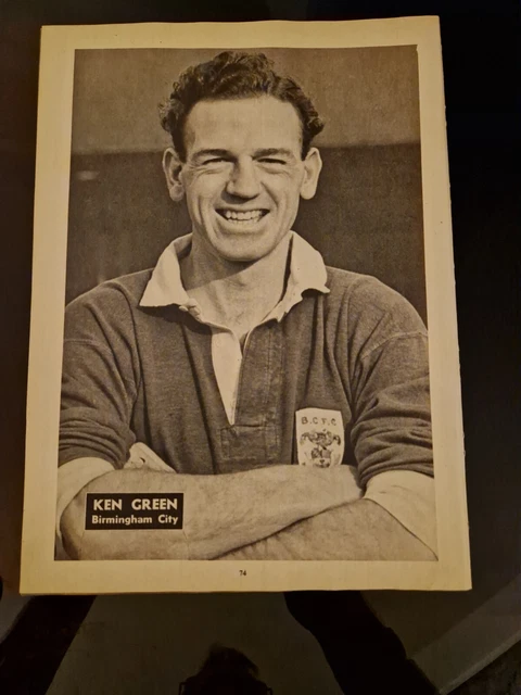 BIRMINGHAM CITY KEN Green picture vintage c. 1955 England football ...