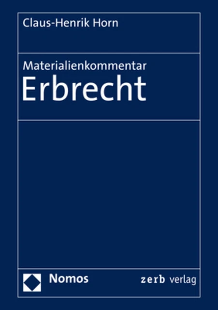 MATERIALIENKOMMENTAR ERBRECHT CLAUS-HENRIK Horn Buch 1688 S. Deutsch 2019 Nomos EUR 169,00 ...