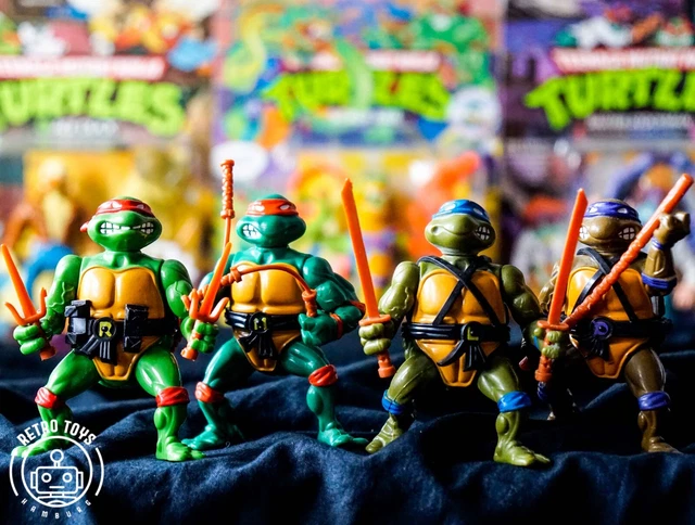 TEENAGE MUTANT NINJA Turtles 4x vintage 1988 Leonardo Raphael Mike ...