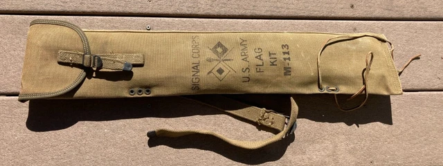 WW2 WWII ARMY US Military Signal Corps Flag SEMAPHORE Set Field Gear M ...