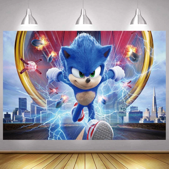 SONIC BACKDROP SONIC The Hedgehog Happy Birthday Backdrop Photo ...