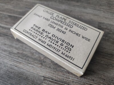 ORIGINAL WW2 US army dressing first aid gauge plain sterilized kit ...