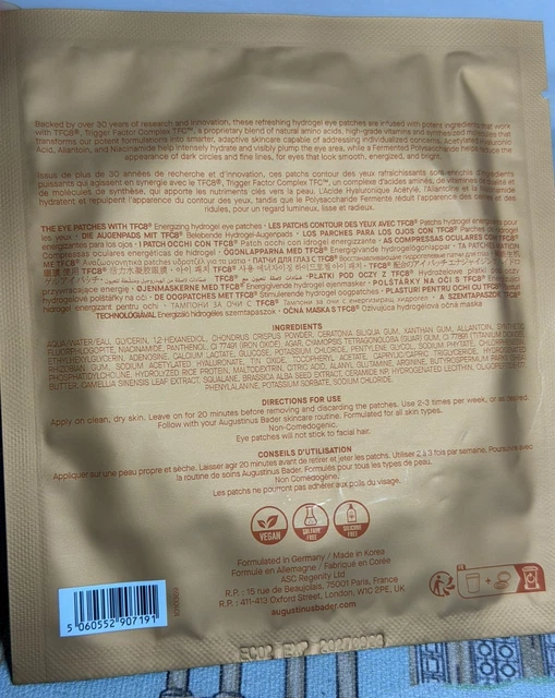 AUGUSTINUS BADER THE Eye Patches x 3 Pairs Sealed RRP £60 EXP: 12/2026 ...