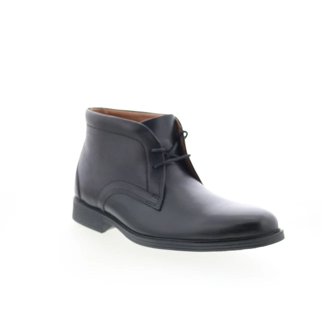 CLARKS WHIDDON MID 26152914 Mens Black Wide Leather Lace Up Chukkas ...