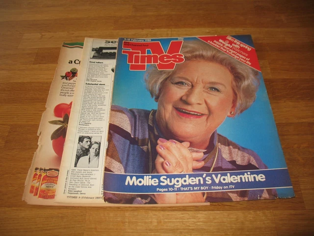 TV TIMES MAGAZINE 1985 February 9-15 complete Mollie Sugden cover STV ...