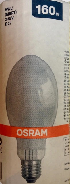 OSRAM/RADIUM HWL 235V 160W / 225V 250W E27/500WQuecksilberdampf ...