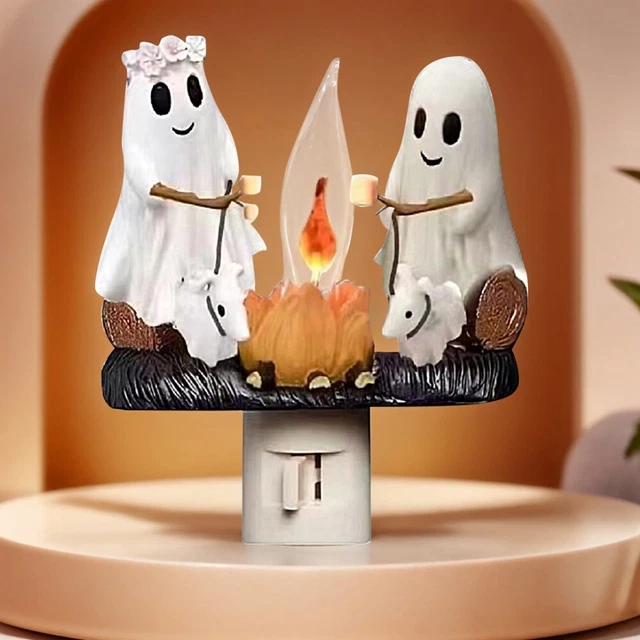 GHOST CAMPFIRE FLICKERING 3D LED Night Light Cute Ghost Halloween Night ...