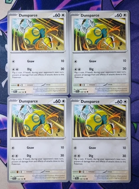POKEMON CARD DUNSPARCE 128/162 ×4 Temporal Forces Playset EUR 2,32 ...