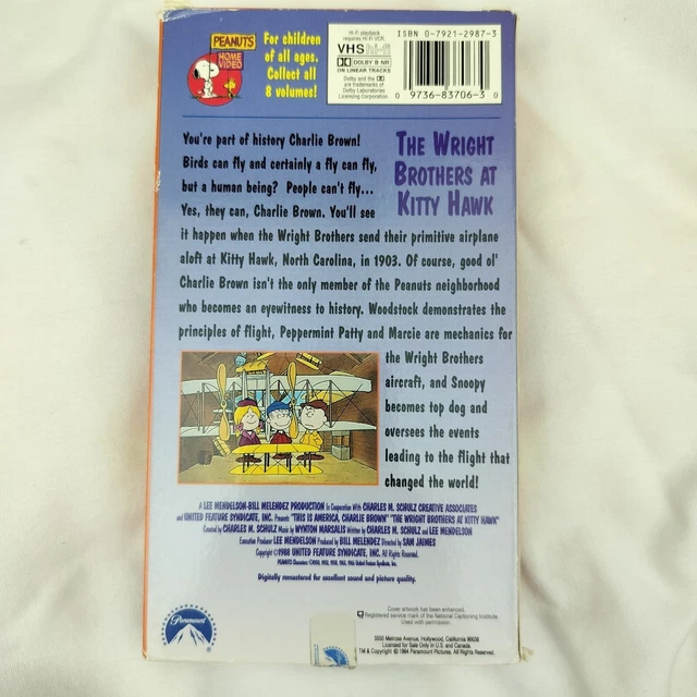 PEANUTS CHARLIE BROWN Snoopy The Wright Brothers At Kitty Hawk VHS ...