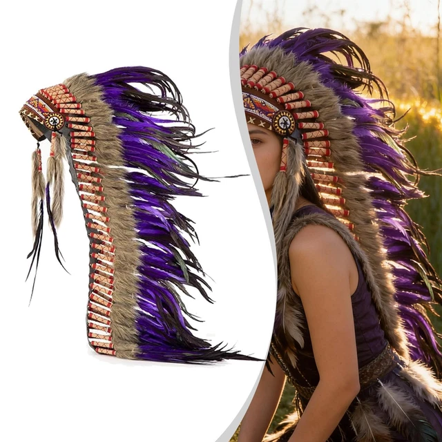 INDIAN HEADWEAR AMERICAN Chief Indian Hat for Cosplay Show Performance ...