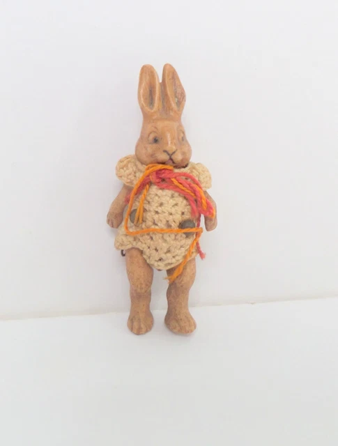 ANTIQUE BISQUE HERTWIG Rabbit Figure Crochet Clothing c1915 £150.00 ...