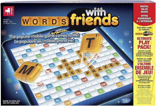 NEW: WORDS WITH Friends Classic Board Game/Mobile Game by Hasbro (Age ...