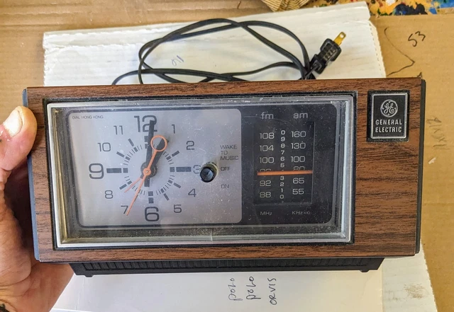 VINTAGE GENERAL ELECTRIC AM Radio Alarm Clock Model 7-4550C 70s-80s ...