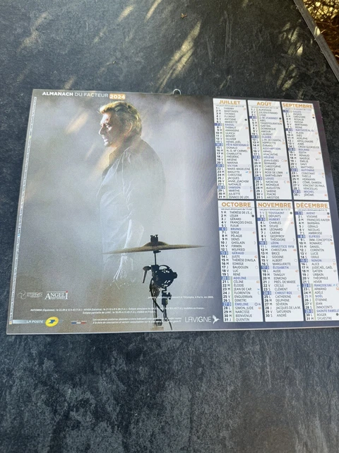 CALENDRIER ALMANACH LA Poste 2024 Johnny Hallyday Lavigne EUR 9,00 ...
