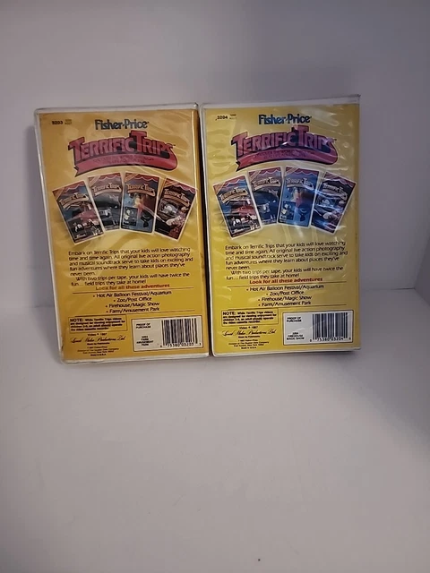 FISHER PRICE TERRIFIC Trips Clamshell VHS Lot Firehouse & Farm Tested ...
