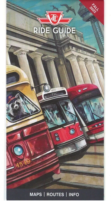 TTC 🚌🚇🚋 RIDE Guide Map 2022 Toronto Subway Bus Streetcar Public Transit ...
