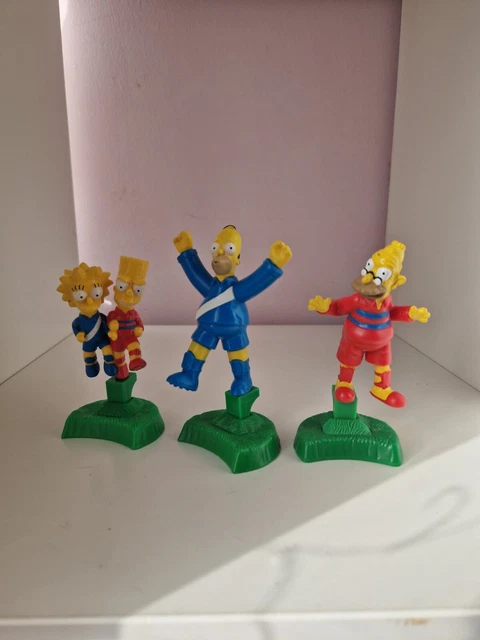 THE SIMPSONS FOOTBALL soccer figures Burger King Homer Lisa Bart 3 X £9 ...