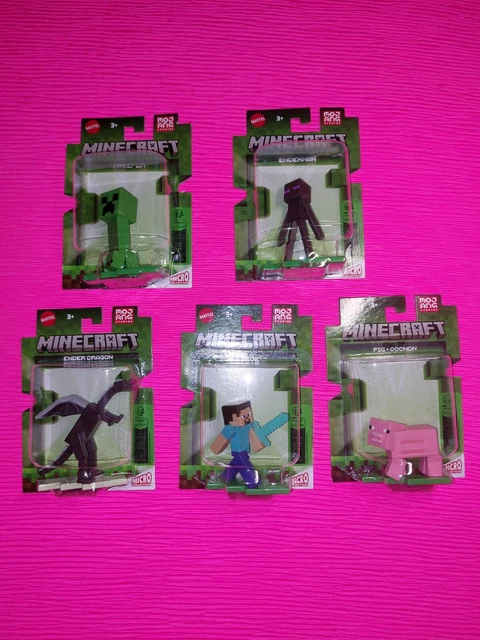 MATTEL MINECRAFT MOJANG Micro Collection Steve Pig Enderman Dragon ...