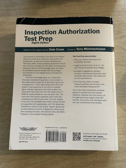 ASA 2026, INSPECTION Authorization Test Prep Plus, Book & DL p/n TPPLUS ...