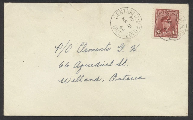 1944 MILITARY POSTMARK Centralia MPO 107 ONT CDS On Cover $5.95 ...