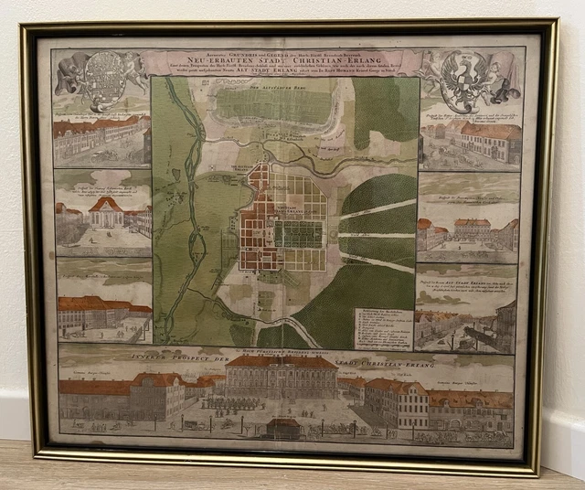 ORIGINAL KUPFERSTICH FÜRSTLICHE Residenz Erlangen, Homann 18. Jahrhundert (1721) EUR 151,00 ...