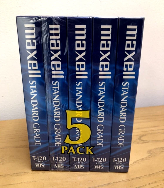 *NEW* MAXELL VHS Videos Standard Grade 5 PACK T-120/246m £15.74 ...