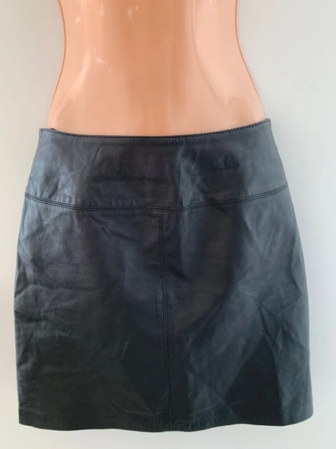 LEDER EMOTION ECHT Leder Rock XS 32 EUR 34 Bund 34 Hüfte 45 Länge 42 ...