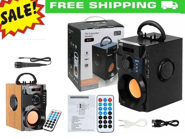 PORTABLE SPEAKER BLUETOOTH Speaker Subwoofer Heavy Bass LCD Display for ...