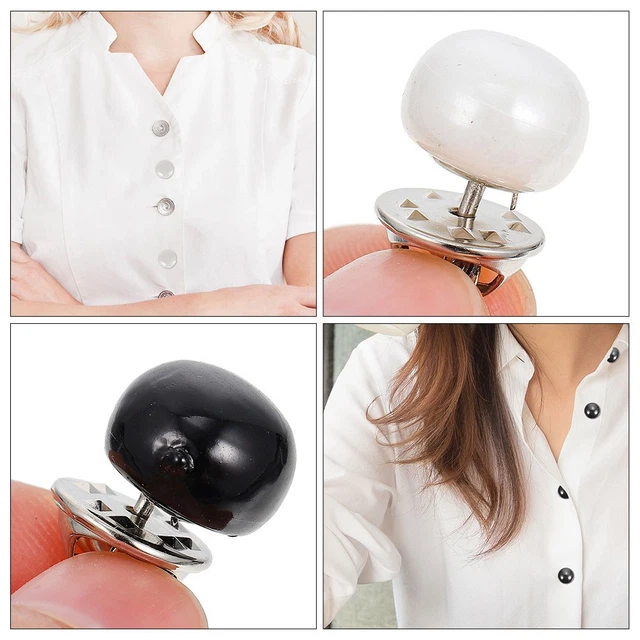 20 PCS INVISIBLE Snaps Dress Shirt Buttons Fastener Kit for Clothing ...