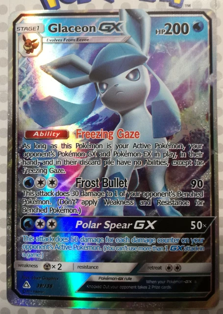POKEMON CARD GLACEON GX 39/138 HOLO Ultra Prism PROXY CARD £3.00 ...