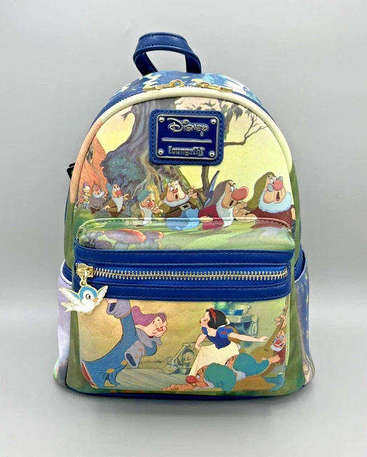 LOUNGEFLY DISNEY SNOW White Scenes Series Seven Dwarfs Mini Backpack ...
