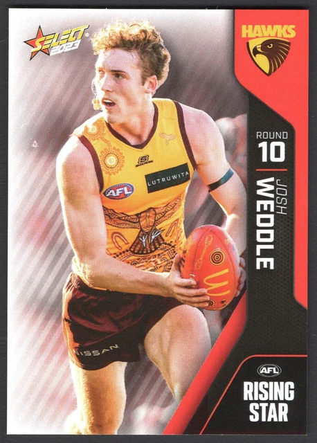2023 AFL SELECT RISING STAR (ROUND 10) CARD - SRS10 Josh WEDDLE ...